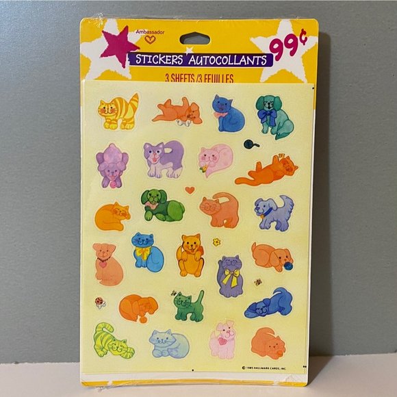 Hallmark | Other | Vintage Hallmark Ambassador Dog Cat Stickers | Poshmark